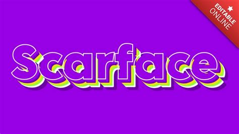 Scarface Purple 3d Layered Colors Text Effect Generator
