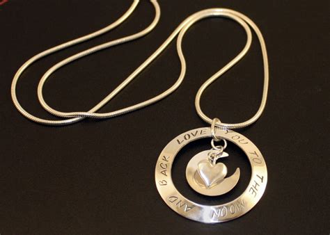 Love You To The Moon And Back Sterling Silver Pendant Moon And Heart