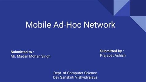 Introduction To Ad Hoc Networkpptx
