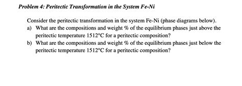 Solved Problem Peritectic Transformation In The System Chegg