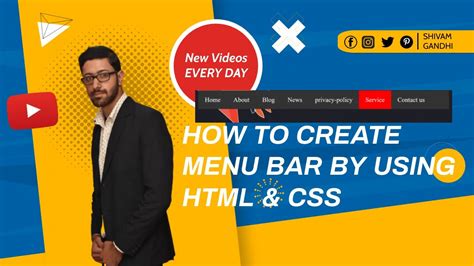 How To Create Menu Bar In Html And Css In Hindi Youtube