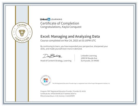 Kayla Conquest On Linkedin Certificate Of Completion