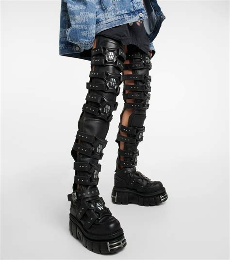Vetements X New Rock Leather Platform Boots Vetements