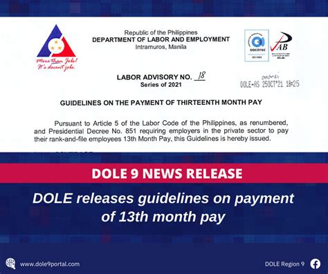 Dole Releases Guidelines On Payment Of 13th Month Pay Dole 9