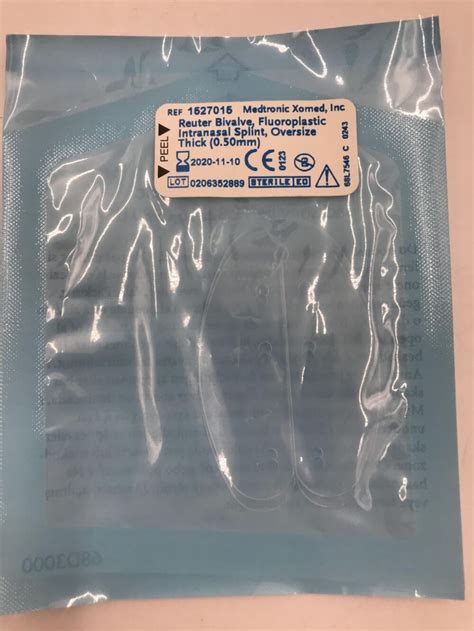 Medtronic 1527015 Xomed Reuter Bivalve Fluoroplastic Intranasal Splint