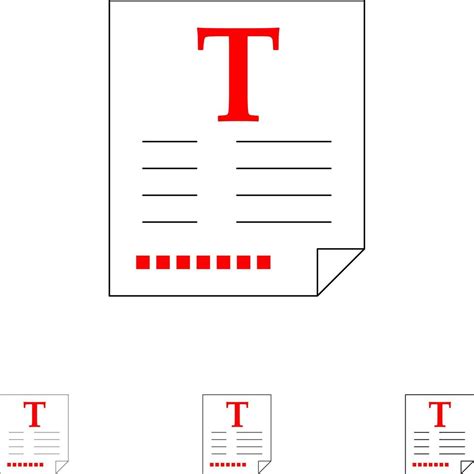 File Text Poster Fount Bold And Thin Black Line Icon Set 19116545