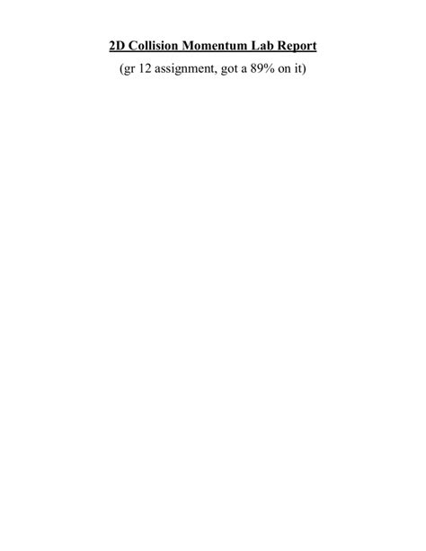 2d Collision Momentum Lab Report