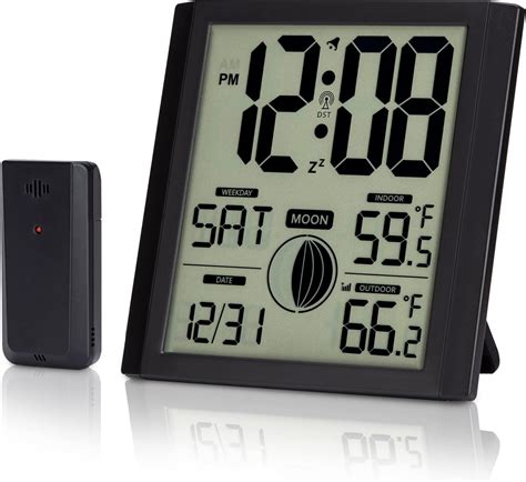 Atomic Wall Clock With Weather Station Wireless Indoor Outdoor Temperature 8 8