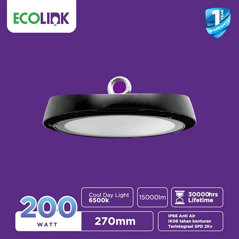 Jual Ecolink Lampu Gantung Outdoor Highbay Led 200w Putih Shopee