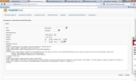 Problema Con Formulario Boton De Paypal En Internet Explorer 9 Breezingforms Foro Webempresa