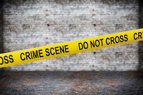 Premium Photo Crime Scene Yellow Tape On Grunge Background