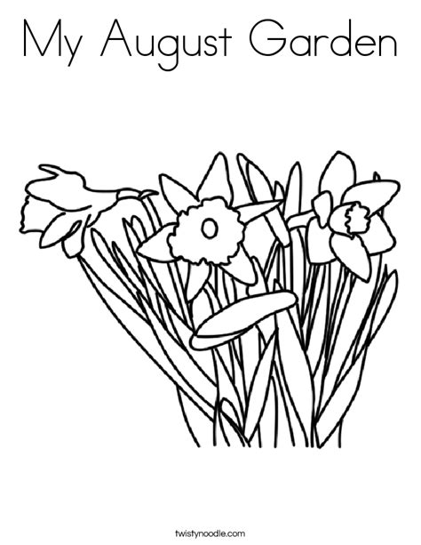 My August Garden Coloring Page Twisty Noodle