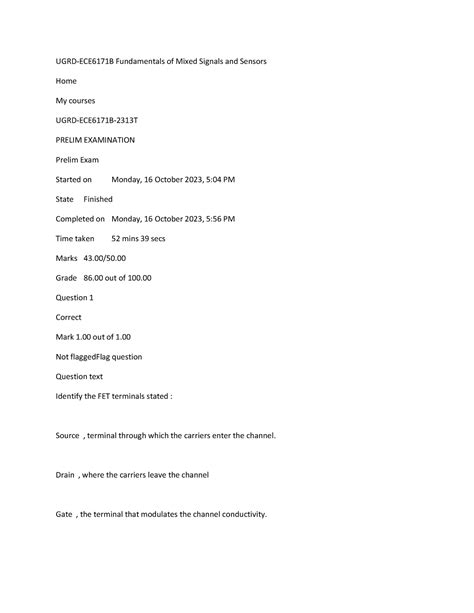 Ugrd Ece6171b Fundamentals Of Mixed Signals And Sensors Ugrd Ece6171b Fundamentals Of Mixed