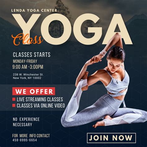 Online Secular Yoga Classes Classes Ad Template Postermywall