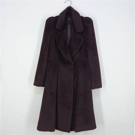 미샤 여 수리알파카100 플레어 모직코트 다크퍼플 세컨웨어 헬로마켓