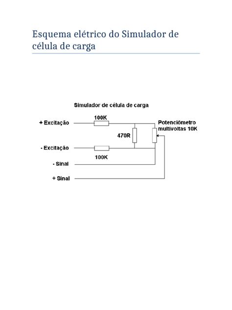 Esquema Elétrico Do Simulador De Célula De Carga Pdf