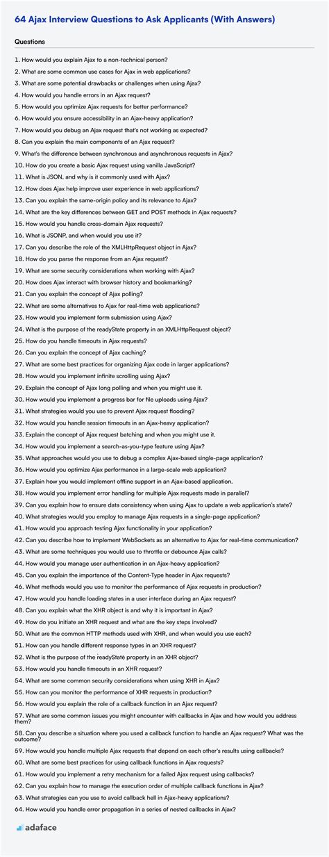64 Ajax Interview Questions Adaface