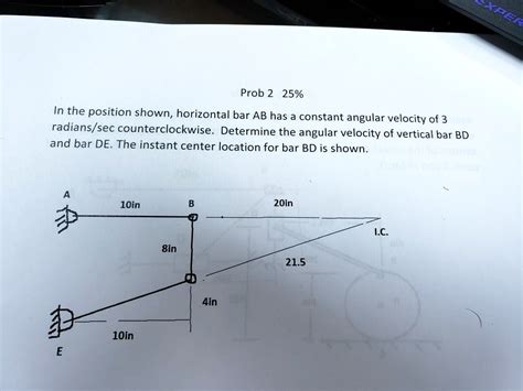 Prob 2 25 In The Position Shown Horizontal Bar Ab Has A Constant