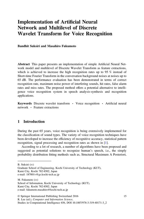 Pdf Implementation Of Artificial Neural Network And Multilevel Of Discrete Wavelet Transform