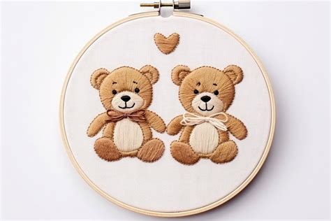 Teddy Bears Embroidery Pattern Stitch Free Photo Rawpixel