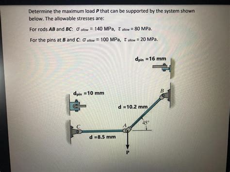 Solved Determine The Maximum Load P That Can Be Supported By Chegg