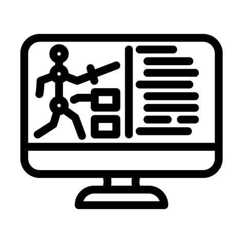 Character Design Game Development Line Icon Vector Illustration