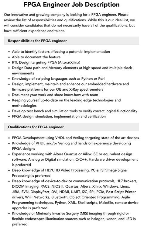 fpga engineer job description velvet jobs