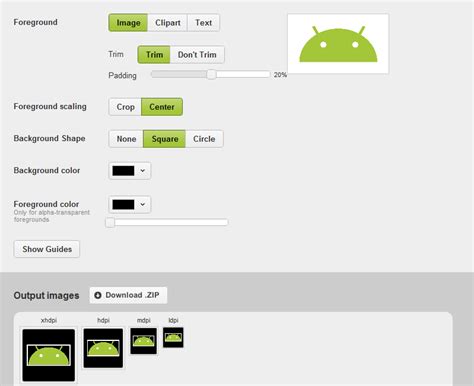 Android Code Fragments Android Asset Studio