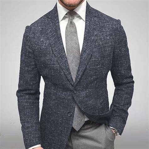 Blazer For Men Qolati Double Button Long Sleeve Open Front Office