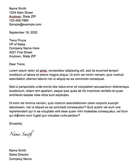Formal Letter Signature