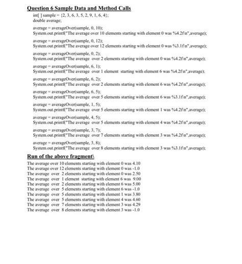 Solved Question Consider An Array Of Int Values Sample Chegg