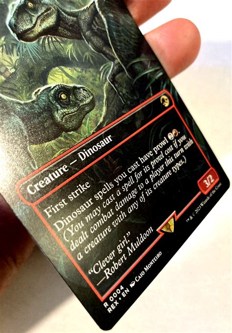 Mtg Hunting Velociraptor Borderless Jurassic World Collection 0004 Nm