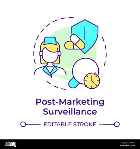 Post Marketing Surveillance Multi Color Concept Icon Stock Vector Image
