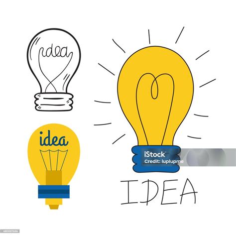 만화 램프 전구 디자인 평면 벡터 일러스트 레이 션 전기 아이디어 밝은 그래픽 솔루션 개념 권위에 대한 스톡 벡터 아트 및 기타 이미지 권위 그래픽 프린트 금속