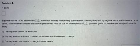 solved problem 4 1 point suppose that we take a sequence