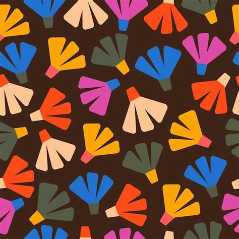 Premium Vector Hand Drawn Different Color Combination Floral Seamless Pattern Design