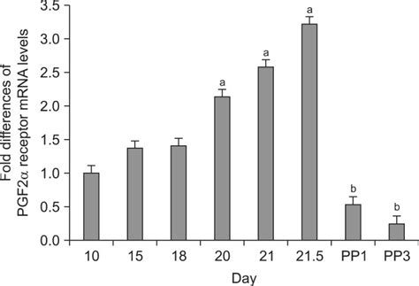 Relative Mrna Expression Of The Pgf2α Receptor Bars Represent Pgf2α