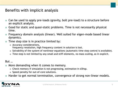 Overview How To Set Up Implicit Analysis And Improve Convergence Pdf