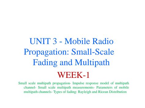 Solution Mobile Radio Propagation Small Scale Fading And Multipath