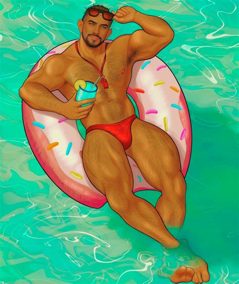 Rule 34 Dbd Dead By Daylight Gabriel Soma Muscular Male Pool Poolside