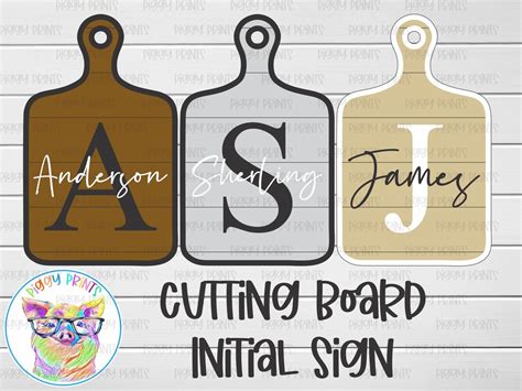 Cutting Board Svginitiallast Namefilelaser Cutpersonalizedsign Etsy