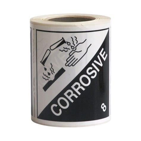 Un Diamonds Sa On Roll 100 X 100mm 250 Labels Class 8 Corrosive