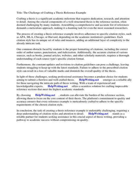 Thesis Reference Example Download Free Pdf Citation Thesis