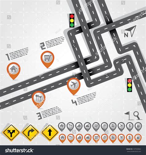 road street map pointer marker icon stock vector royalty free