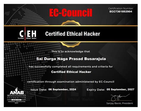 Sdn Prasad Busarajula On Linkedin Ceh Cybersecurity