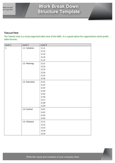 Work Breakdown Structure Template In Word And Pdf Formats Page 4 Of 9