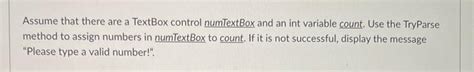 Solved Assume That There Are A Textbox Control Numtextbox