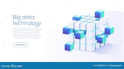 Big Data Technology In Isometric Vector Illustration Information Storage And Analysis System