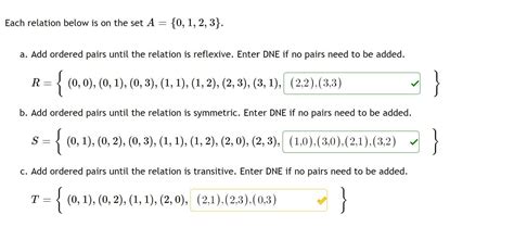 Solved Each Relation Below Is On The Set A Chegg Com
