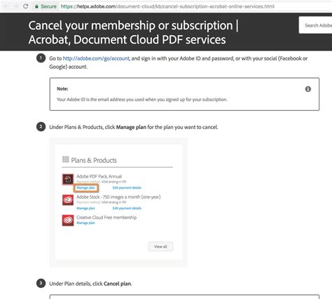 Solved No Option To Cancel The Subscription Adobe Product Community 9357271